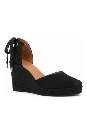 MENINA STEP Jimena High Laces Espadrille Sandal - Black