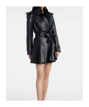 Norma Kamali Belted Double-breasted Flared Minidress