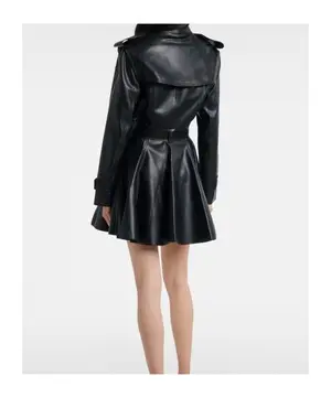 Norma Kamali Belted Double-breasted Flared Minidress