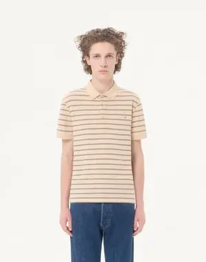 Valentino Garavani Cotton Pique Polo Shirt With Vgold Stripes