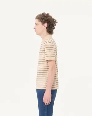 Valentino Garavani Cotton Pique Polo Shirt With Vgold Stripes