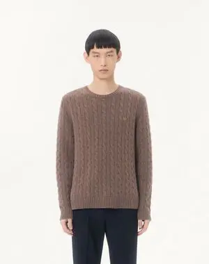Valentino Garavani Cable-knit Vlogo Cashmere Pullover