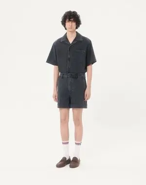 Valentino Garavani Denim Bowling Shirt With Vgold