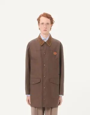 Valentino Garavani Waxed Cotton Coat With Vlogo Patch