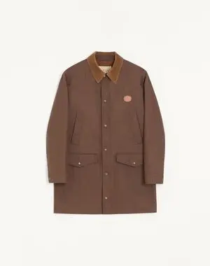 Valentino Garavani Waxed Cotton Coat With Vlogo Patch