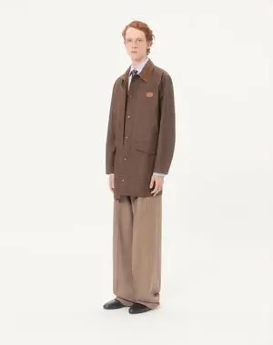 Valentino Garavani Waxed Cotton Coat With Vlogo Patch