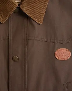 Valentino Garavani Waxed Cotton Coat With Vlogo Patch