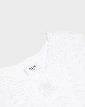 Celine Cotton Pointelle Mini Dress - White
