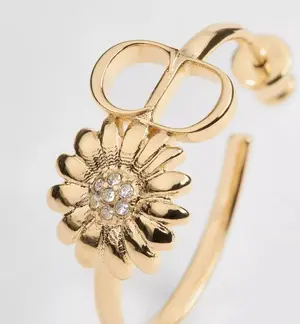 Dior Cd Multi Flowers Hoop Earrings