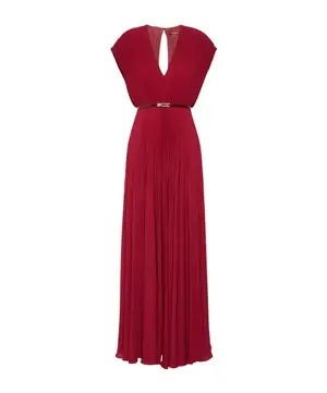 Max Mara Long Sable Georgette Dress - Ruby Colour