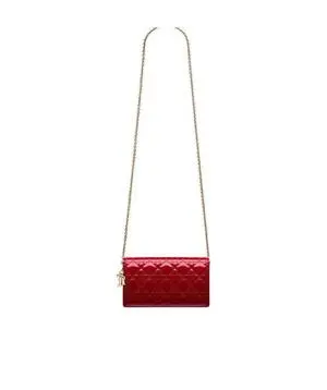 Dior Lady Pouch With Chain - Red