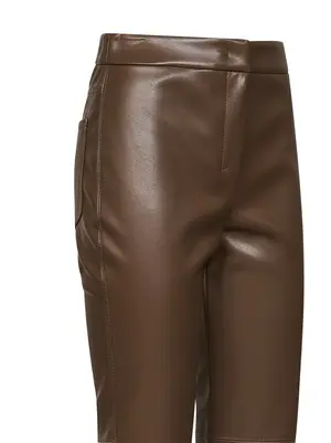 Max Mara Straight-leg Leather-effect Trousers - Brown
