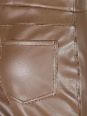 Max Mara Straight-leg Leather-effect Trousers - Brown