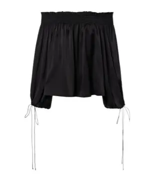 Chloé Off-shoulder Silk Satin Top - Black