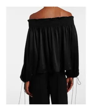 Chloé Off-shoulder Silk Satin Top