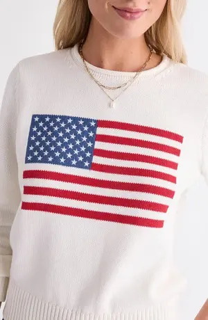 Vineyard Vines Katie Cotton Americana Rollneck Sweater