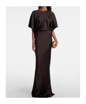 Norma Kamali Obie Draped Satin Gown