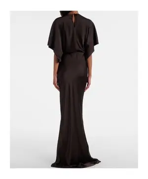 Norma Kamali Obie Draped Satin Gown
