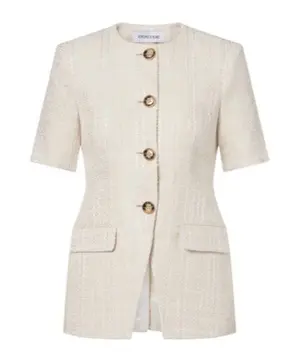 Veronica Beard Bodie Cotton-blend Tweed Jacket - White