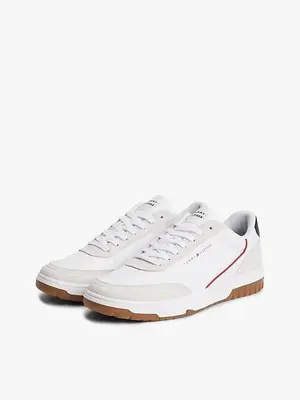 Tommy Hilfiger Mixed Texture Leather Basketball Trainers