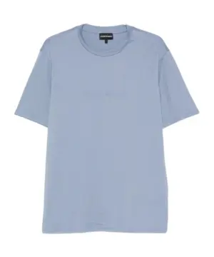 Emporio Armani Logo Embossed Crewneck T-shirt - Blue