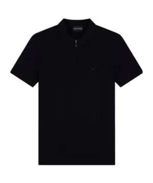Emporio Armani Polo Shirt In Piqué With Partial Zip