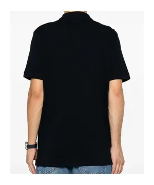 Emporio Armani Quarter-zip Short-sleeved Polo Shirt - Black
