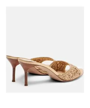 Veronica Beard Woven Metallic Leather Mules