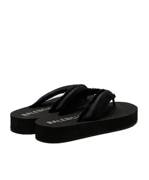 Balenciaga Satin Platform Thong Sandals