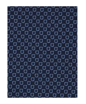 FERRAGAMO Micro Gancini Print Silk Jacquard Tie