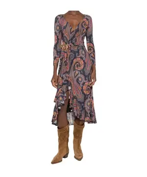Etro Paisley-print Midi Dress - Black