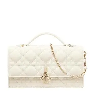 Dior Lady Top Handle Clutch - Latte