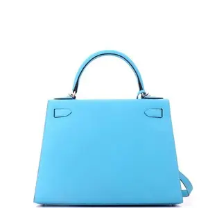 Hermès Kelly Handbag Epsom With Palladium Hardware 28 - Blue