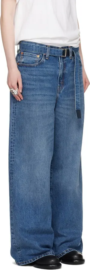 Sacai Logo Patch Wide-leg Jeans