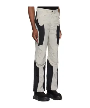 KUSIKOHC Stitching Structure Waist Loop Casual Pants