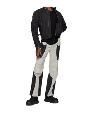 KUSIKOHC Stitching Structure Waist Loop Casual Pants