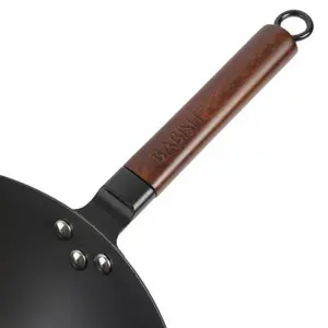 BABISH Pre-seasoned Carbon Steel Flat Bottom Wok