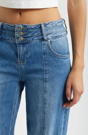 YMI Bella Wide Leg Triple Waist Jeans