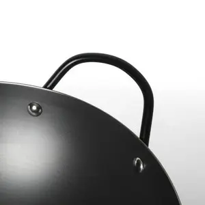 MARTHA STEWART Chisholm 13.5-inch Carbon Steel Nonstick Flat Bottom Wok