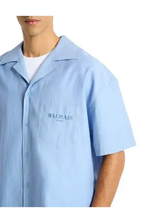 Balmain Vintage Shirt In Herringbone Poplin