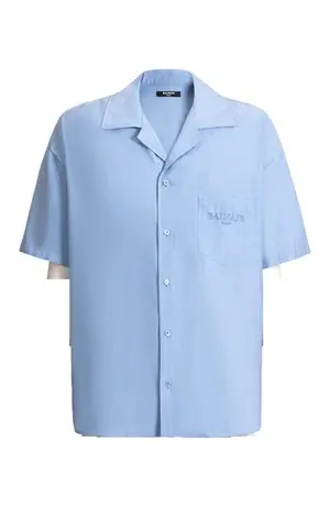 Balmain Vintage Shirt In Herringbone Poplin