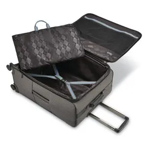 HARTMANN Herringbone Deluxe Journey Expandable 26" Medium Checked Spinner Luggage - Black Herringbone