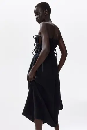 H&m Muslin Bandeau Midi Dress