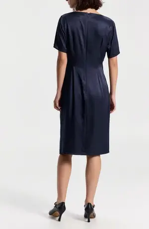 Ronen Chen Sculpted Twist Waist Midi Dress