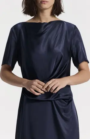 Ronen Chen Sculpted Twist Waist Midi Dress