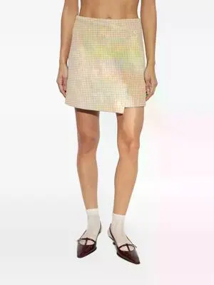 BY MALENE BIRGER Esma Houndstooth Wrap Mini Skirt - Neutrals