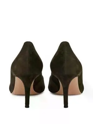 GIANVITO ROSSI 70 Pointed-toe Suede Heeled Pumps - Green