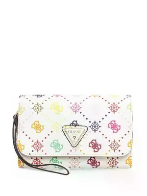 Guess Silia Monogram-print Logo-plaque Wallet - White