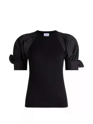 PATOU Tie-detail Puff Sleeve T-shirt - Black