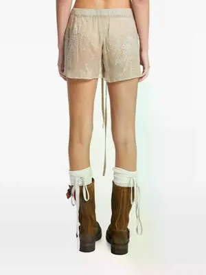 ANN DEMEULEMEESTER Nisa Embroidered Silk-voile Shorts